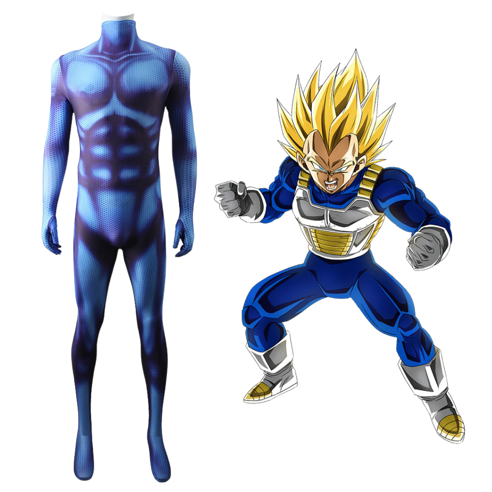 Dragon Ball Vegeta Black Battle Suit Complete Cosplay Costume Outfit